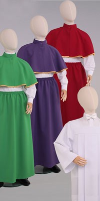 Vêtements liturgiques – habits liturgiques, soutanes, chasubles, aubes.